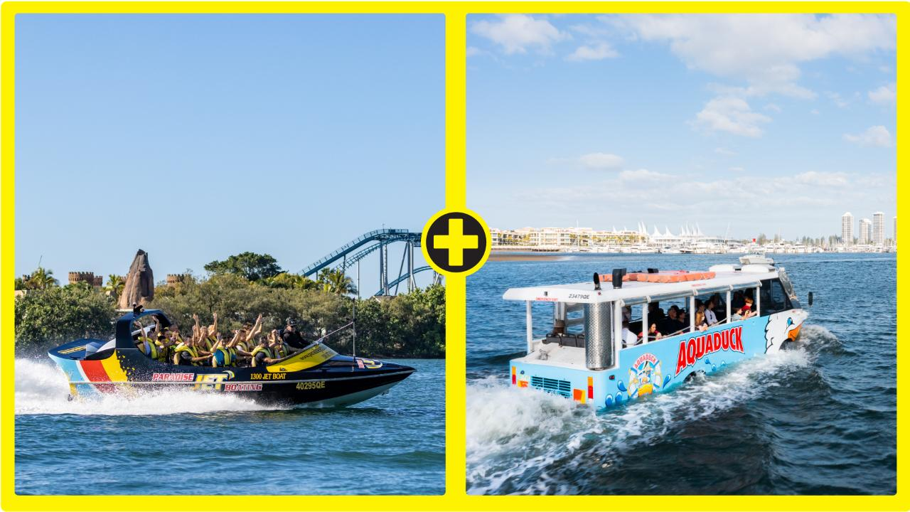 골드 코스트의 Jetboat 55min Adventure Ride & Aquaduck Combo | Pelago