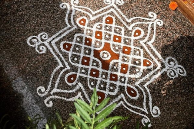 1-Hour Traditional Kolam Art class using Colored Flour with Guide in ...