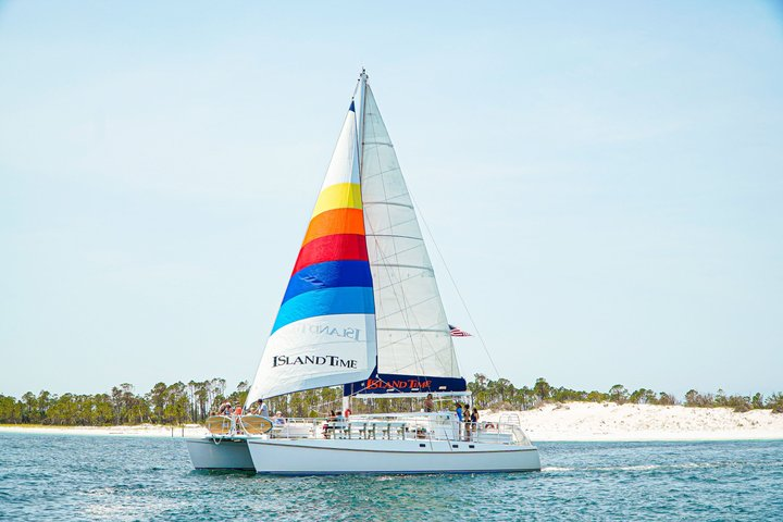 Shell Island Snorkel and Dolphin Catamaran Cruise with Island Time in ...